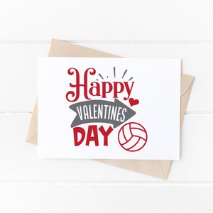 Volleyball Valentine Card, Printable Card, Digital Download, Valentine ...