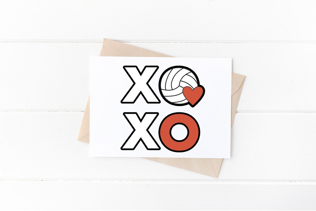 Volleyball Valentines Card, Printable Note Card, Digital Download ...