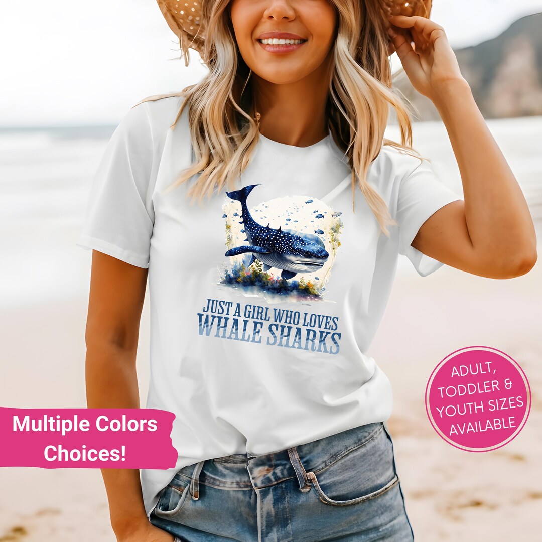 Whale Shark Shirt, Just a Girl Who Loves Sharks, Shark Lover Tshirt ...