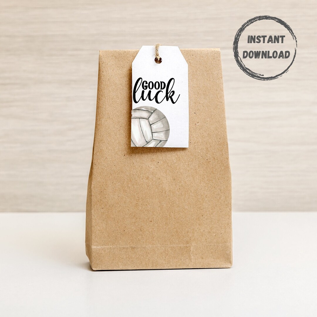 Volleyball Printable Tag, Good Luck Paper Tags, Team Snack, Game Day ...