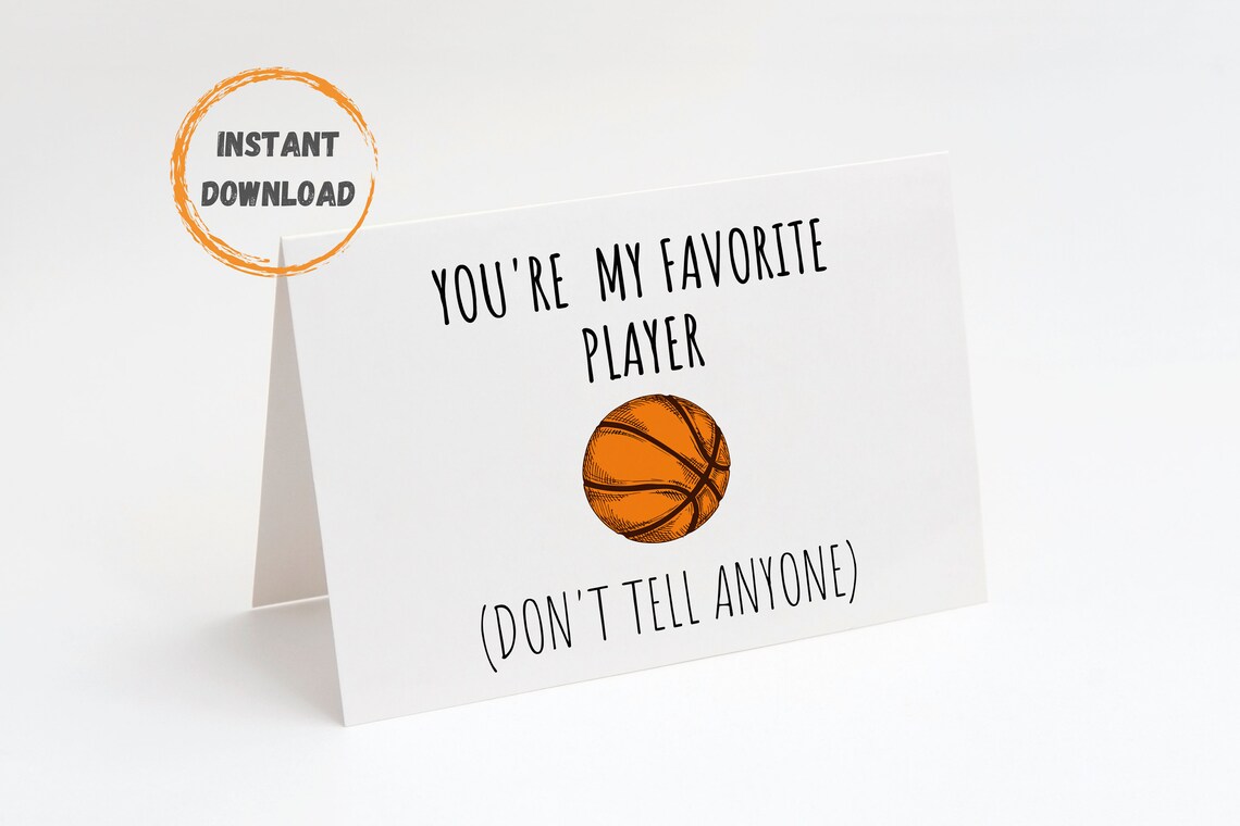 Basketball Card Printable Card Game Day Good Luck - Etsy
