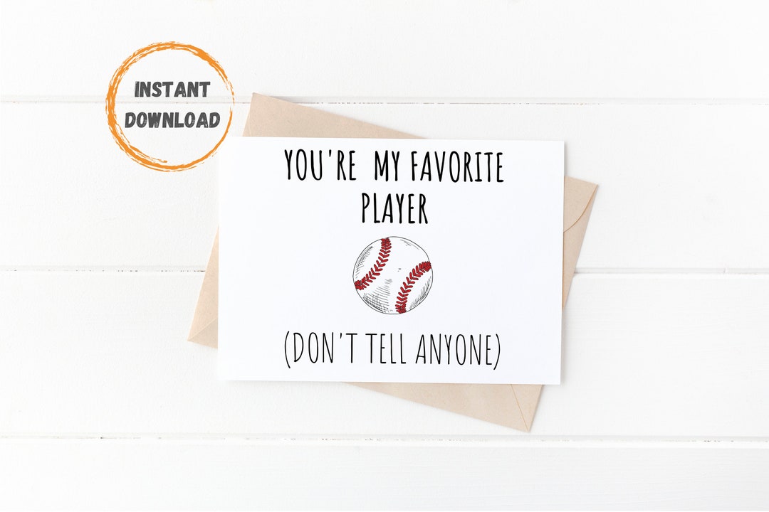 Funny Baseball Card, Printable Notecard, Game Day, Good Luck, Baseball ...