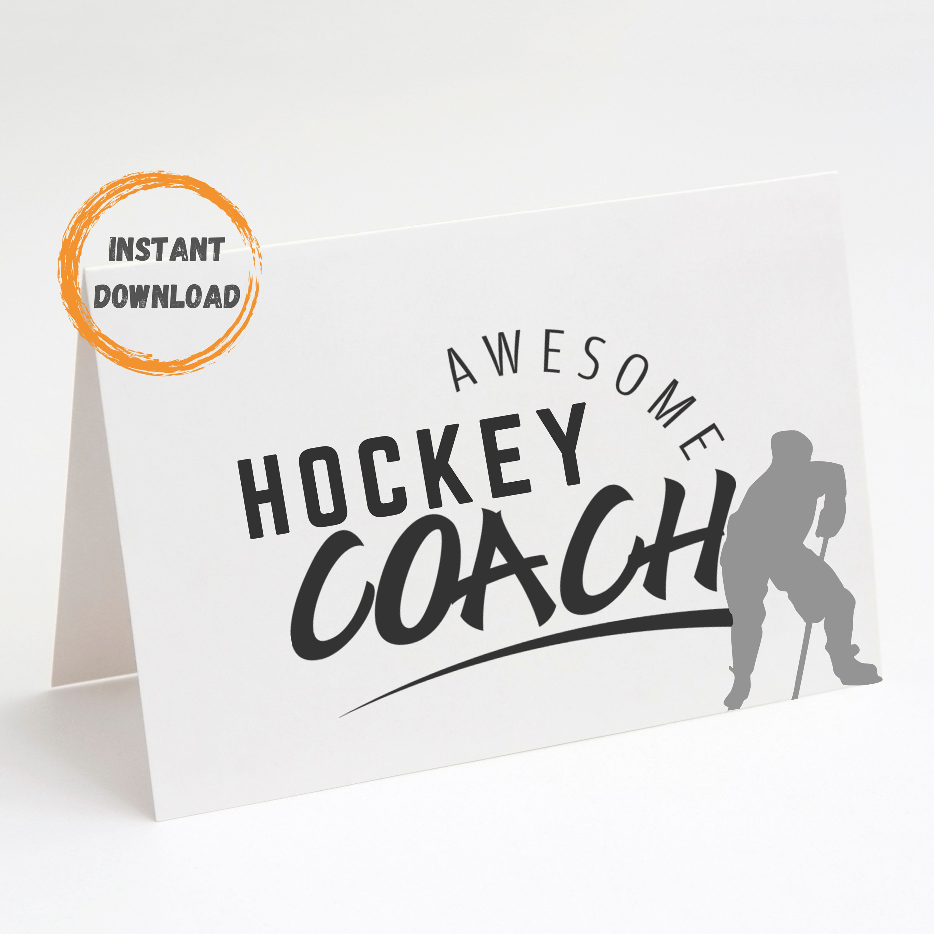 Hockey Coach Thank You Card, Printable Card, Digital Download, Thank ...