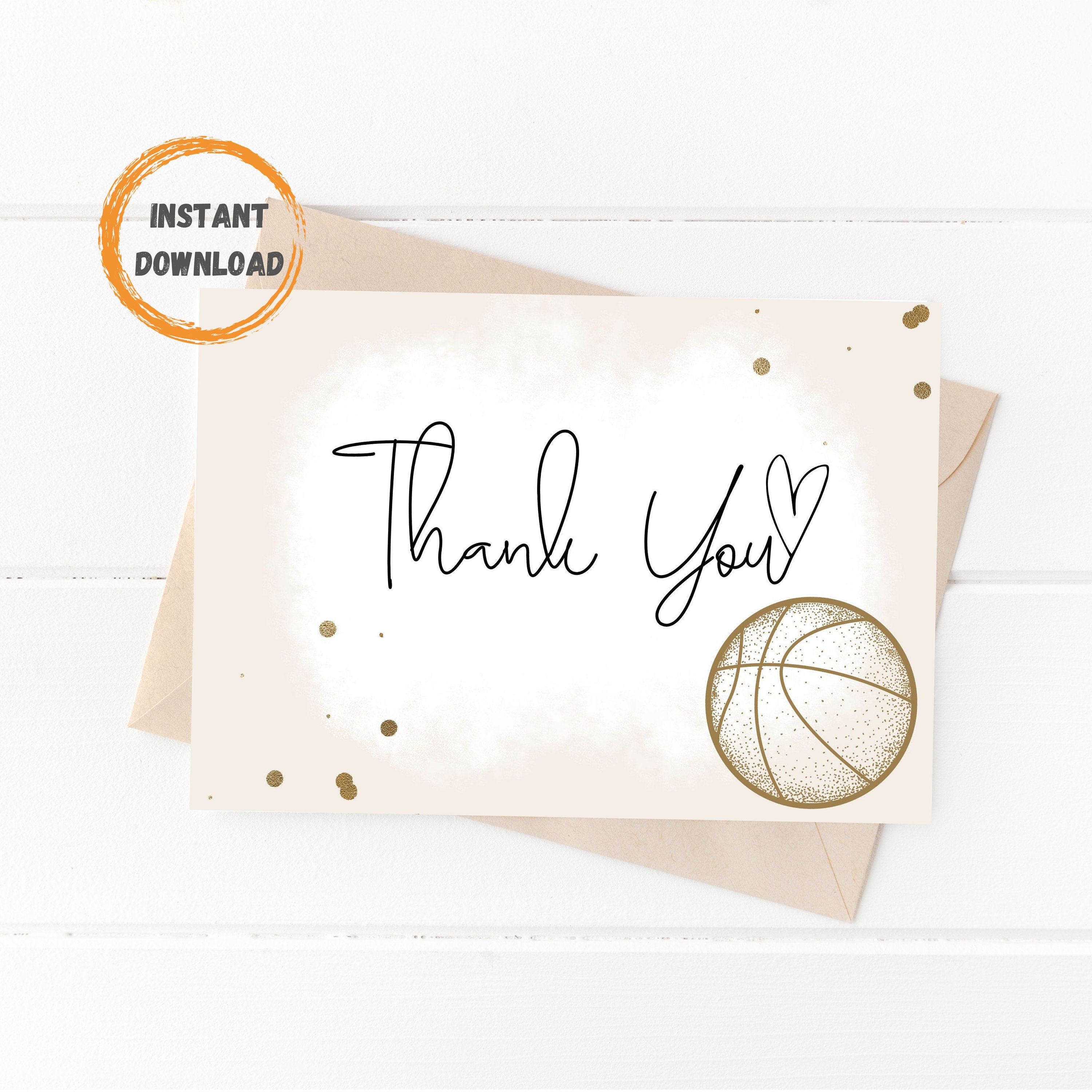 Basketball Thank You Card Printable Card for Coach Digital - Etsy