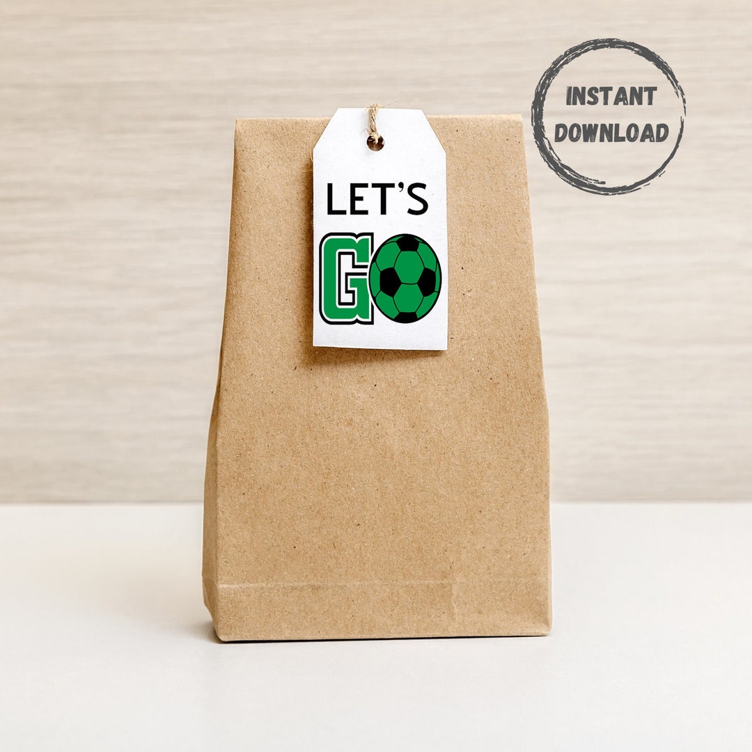 Soccer Ball Bag Tag, Printable Tags, Soccer Player Gift Tag, Team Treat ...