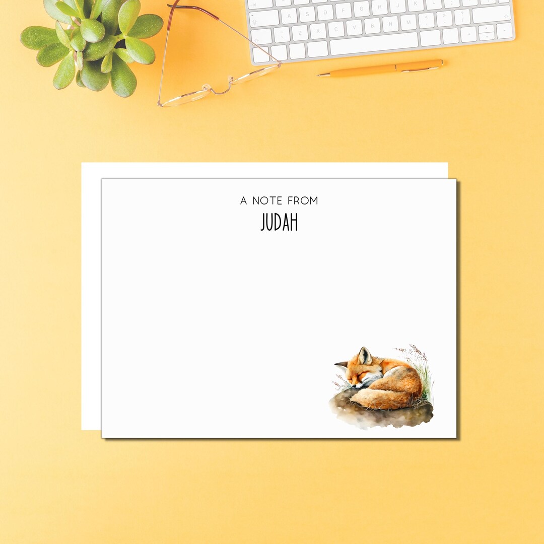 Fox Stationary, Custom Note Cards, Personalized Stationery, Cute Fox ...