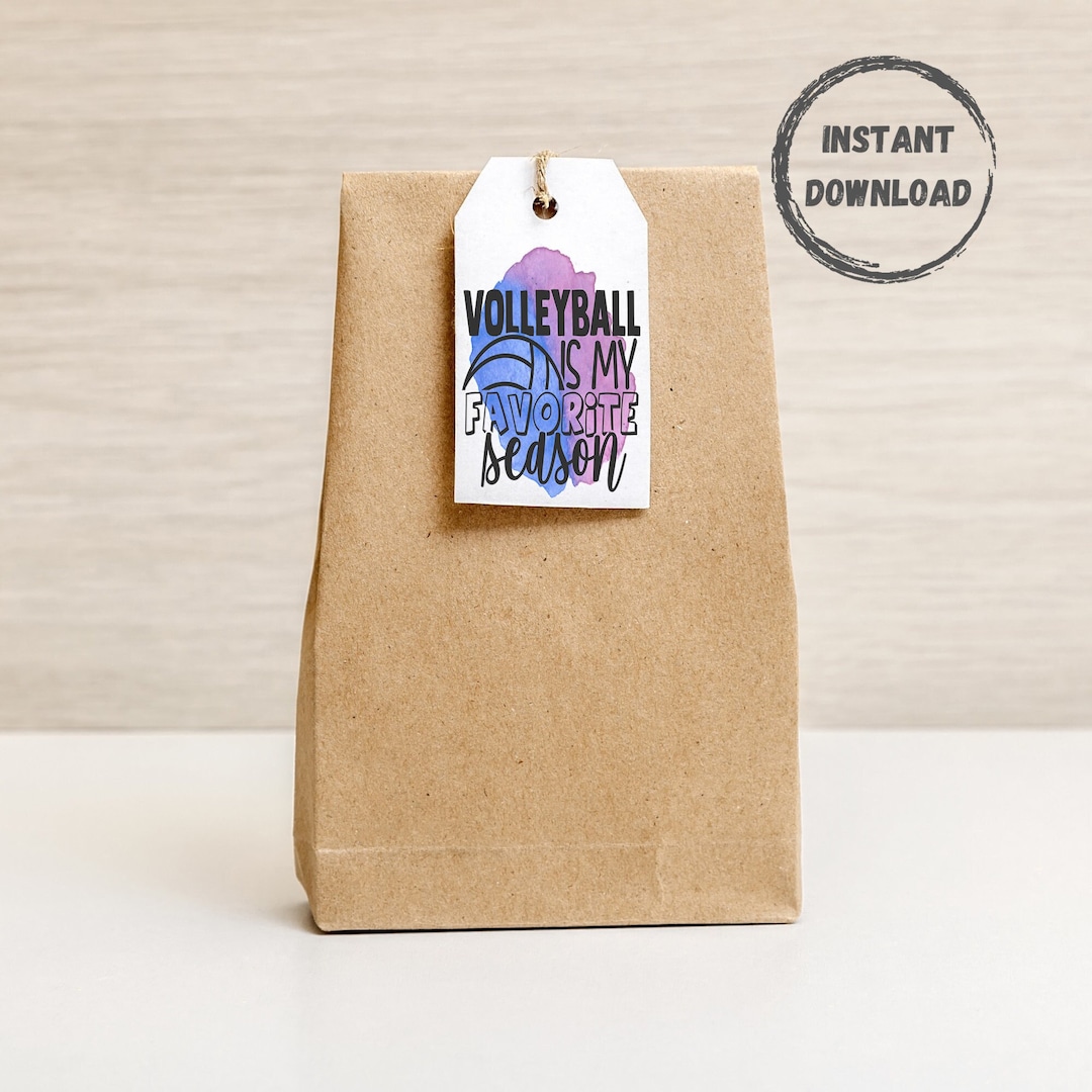 Volleyball Goody Bag Tag, Printable Tags, Team Gift Tag, Team Snack Tag ...