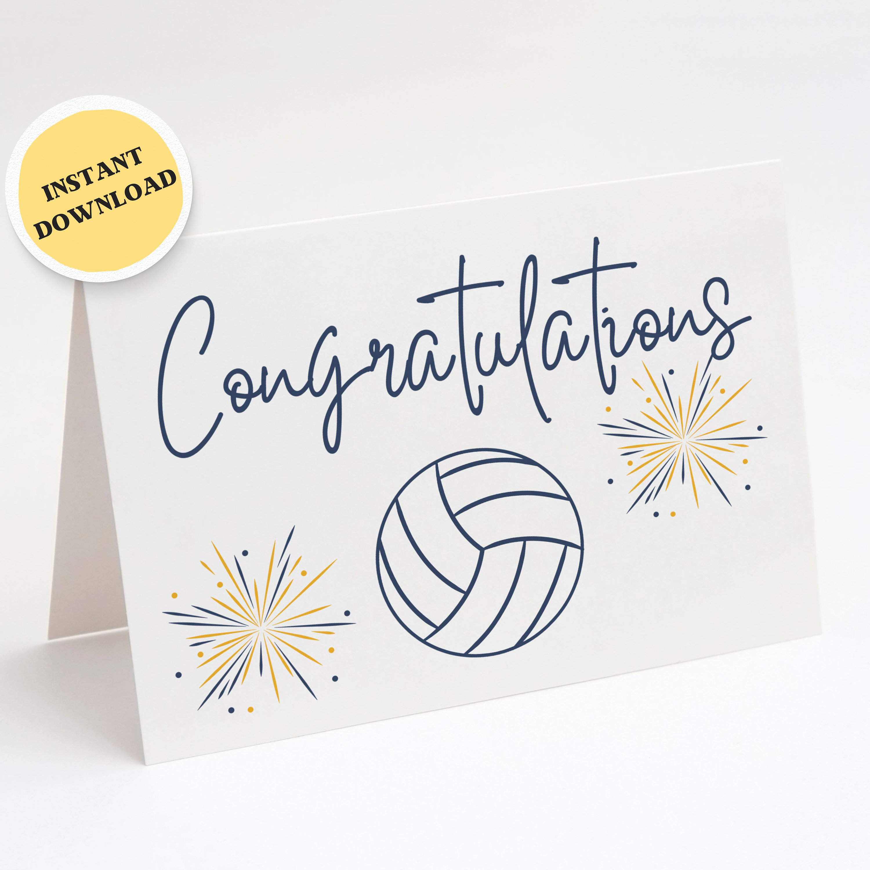 Congratulations Volleyball Card Printable Card (Download Now) - Etsy