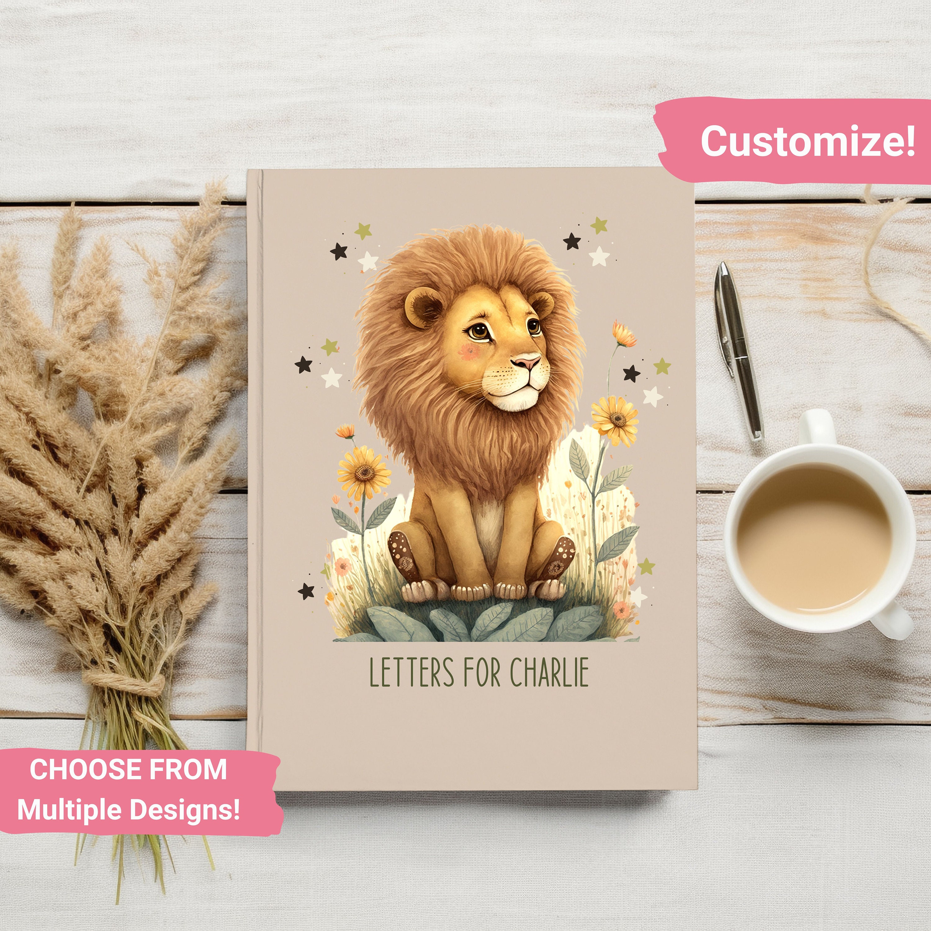 Lion Journal Notebook, Cute Lion Baby Shower Gift, Letters to My Son ...