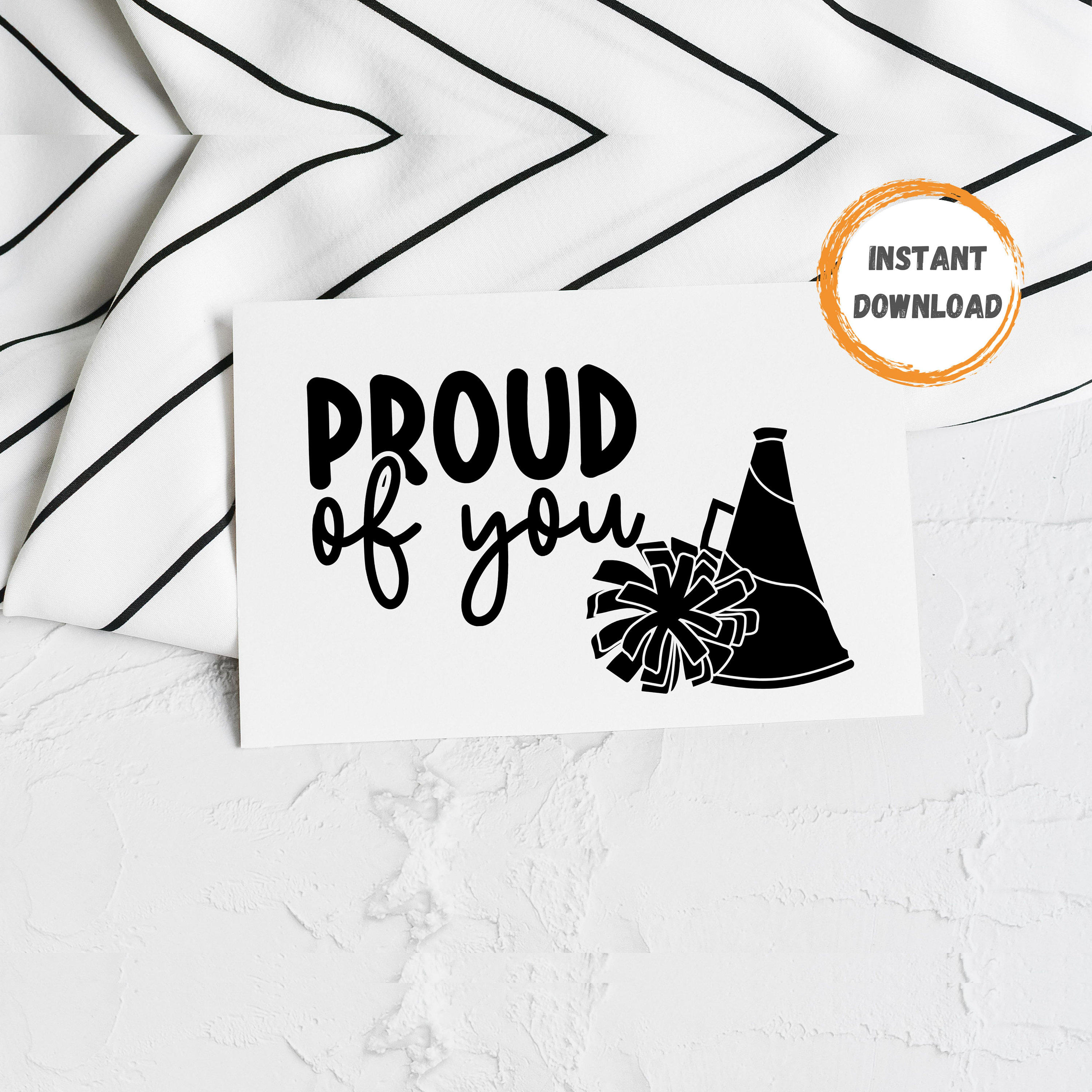 Printable Cheerleader Card, Proud of You Card, Digital Download, 5x7 ...
