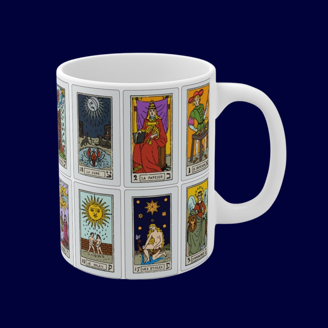 Tarot Cards Mugs, Witchy Mug, Goth Cup, Colorful Coffee Mug, Fortune ...