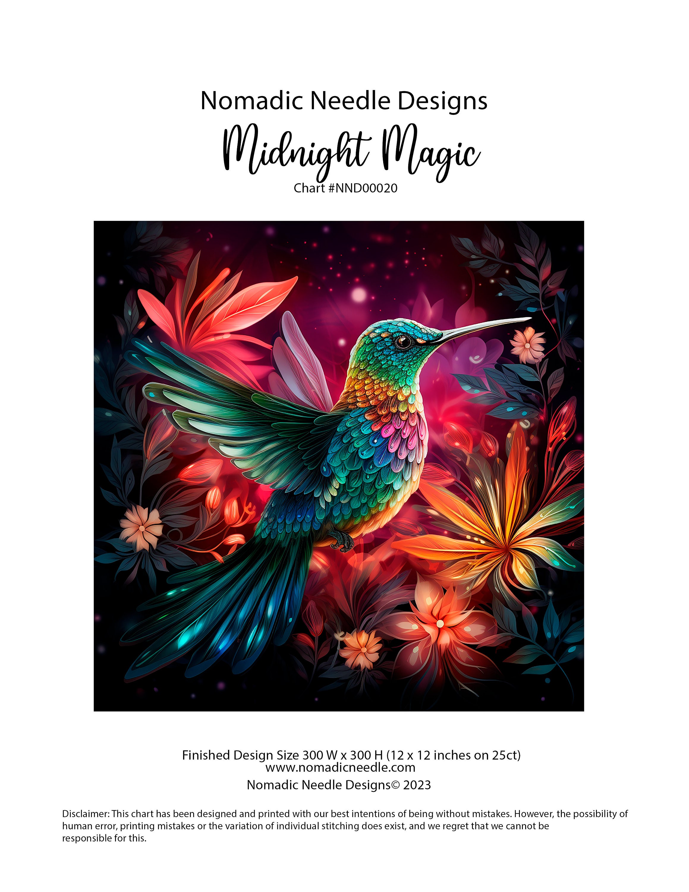 Hummingbird Wall Art, Full Coverage Cross Stitch Pattern, Pattern ...