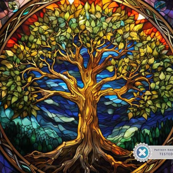 Tree of Life Stained Glass Pattern - Etsy