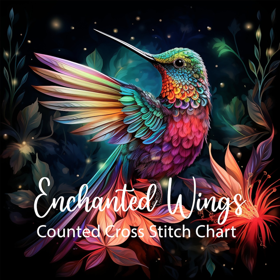Hummingbird Wall Art, Full Coverage Cross Stitch Pattern, Pattern ...