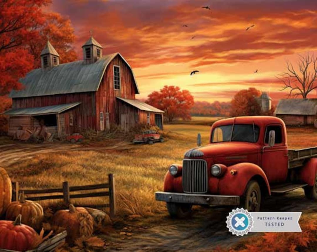 Rustic Farmstead, Full Coverage Cross Stitch Pattern, Instant Download ...