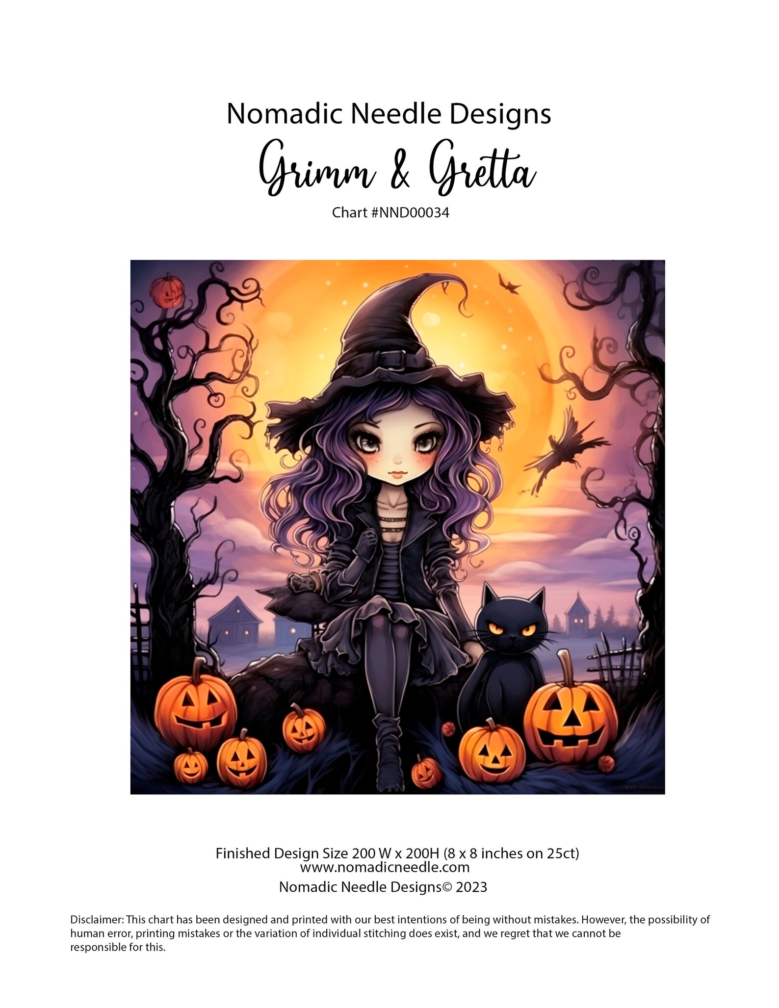 Grimm and Gretta Wall Art, Witch, Black Cat, Halloween, Full Coverage ...