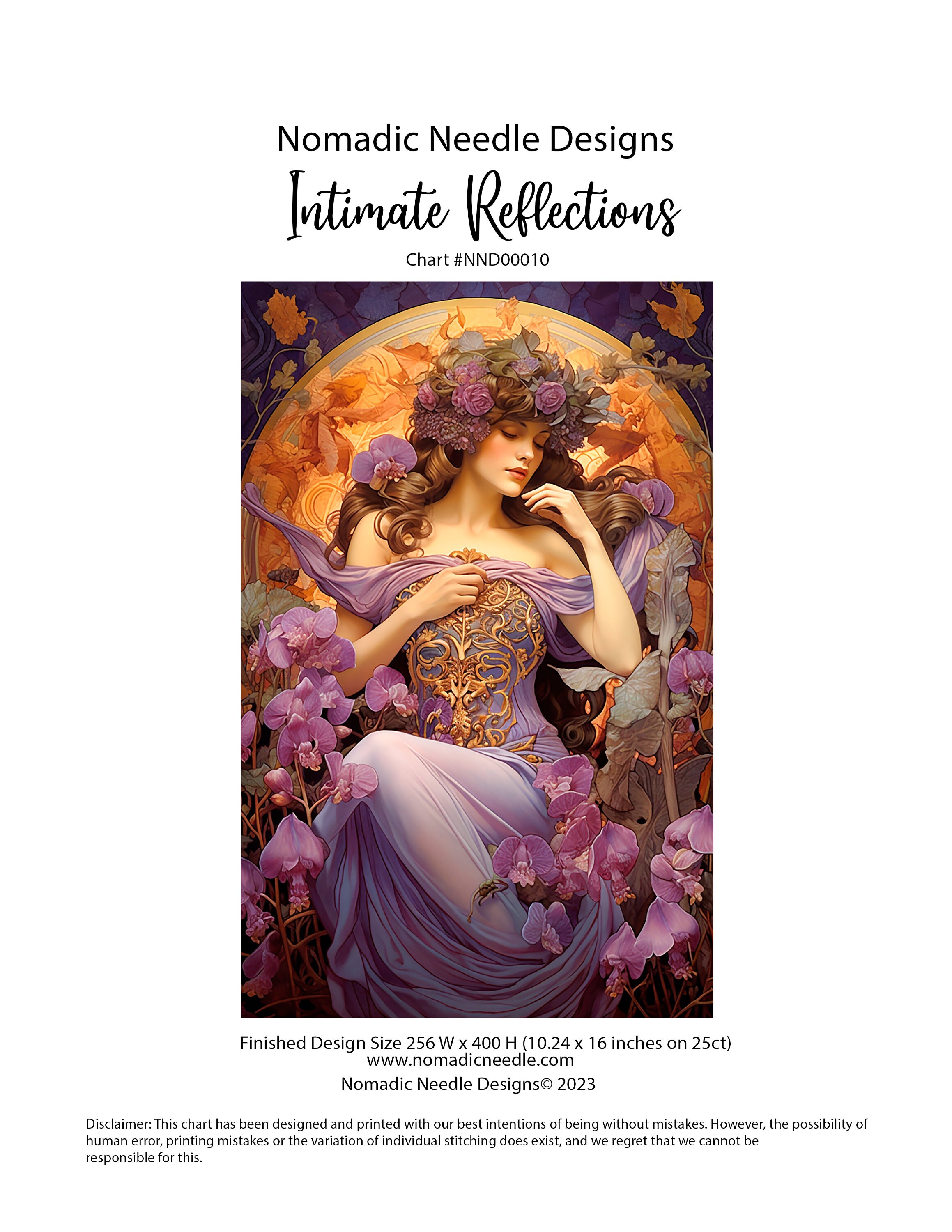Intimate Reflection Art Nouveau Wall Art Full Coverage Cross Stitch