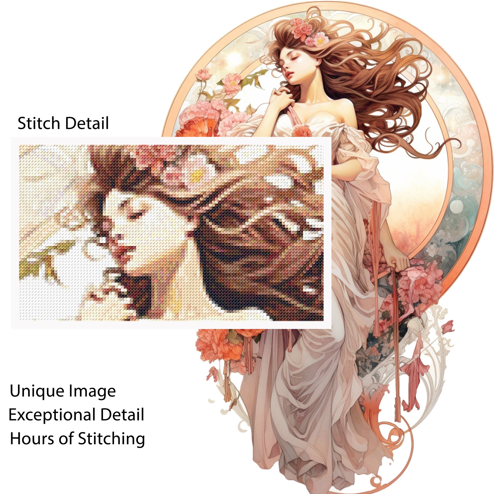 Floral Reverie Art Nouveau Woman Wall Artfull Coverage Cross - Etsy