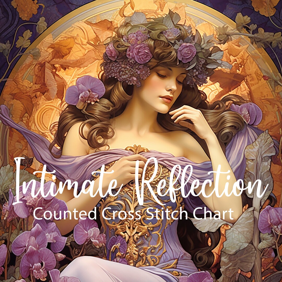 Intimate Reflection Art Nouveau Wall Art Full Coverage Cross Stitch