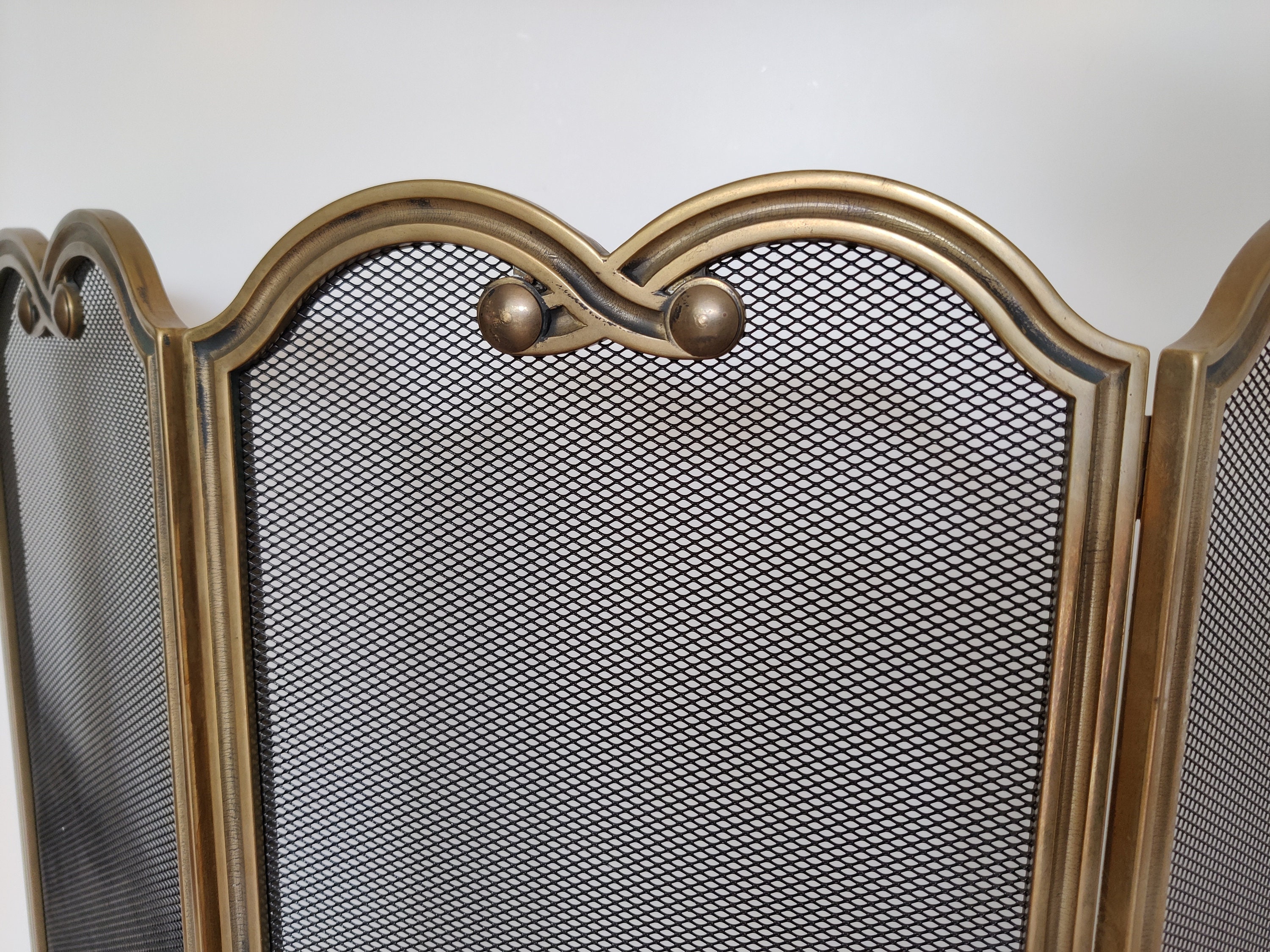 Beautiful Copper Antique Fireplace Screen / Firewall Hollywood Regency ...
