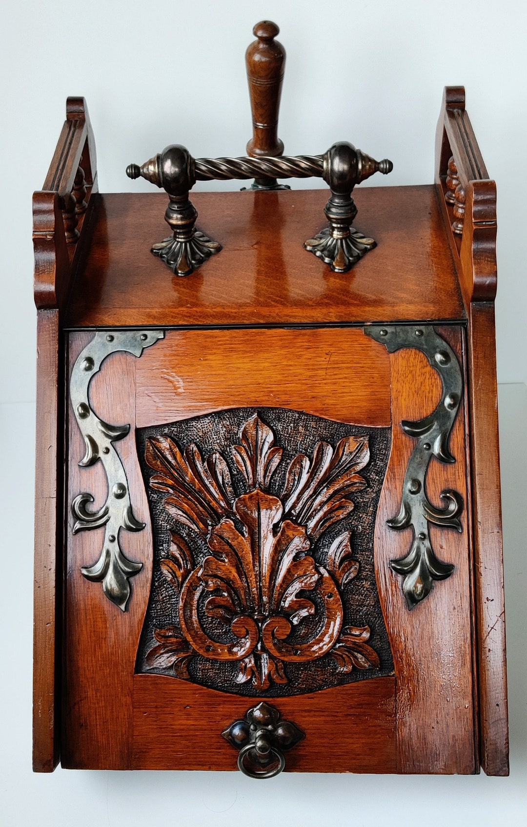 Antique Oak Coal Box Fireplace Coal Box Liner Scotland - Etsy