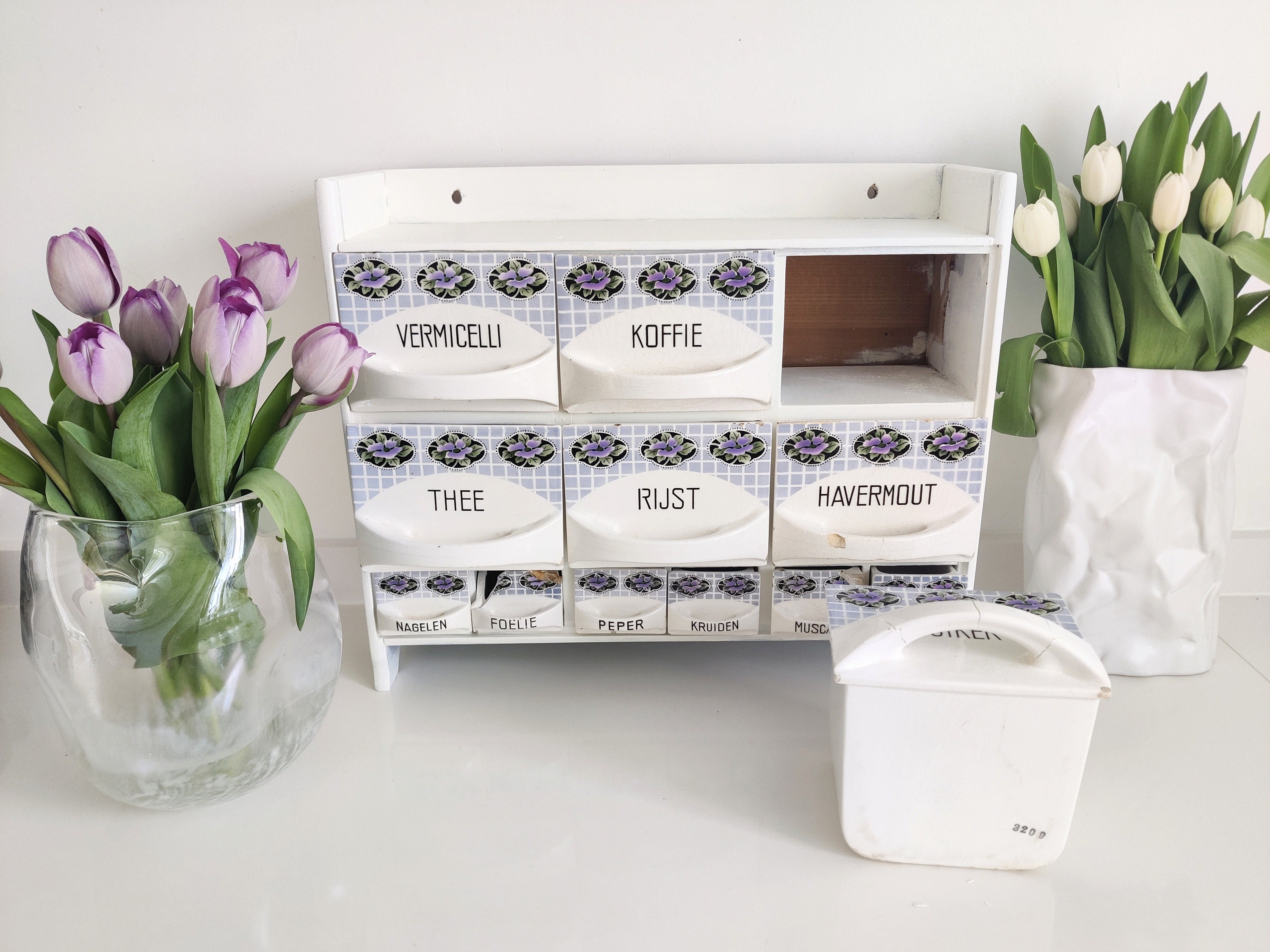 Antique Dutch Spice Cabinet / Spice Rack Vintage Dutch Kitchen Decor ...