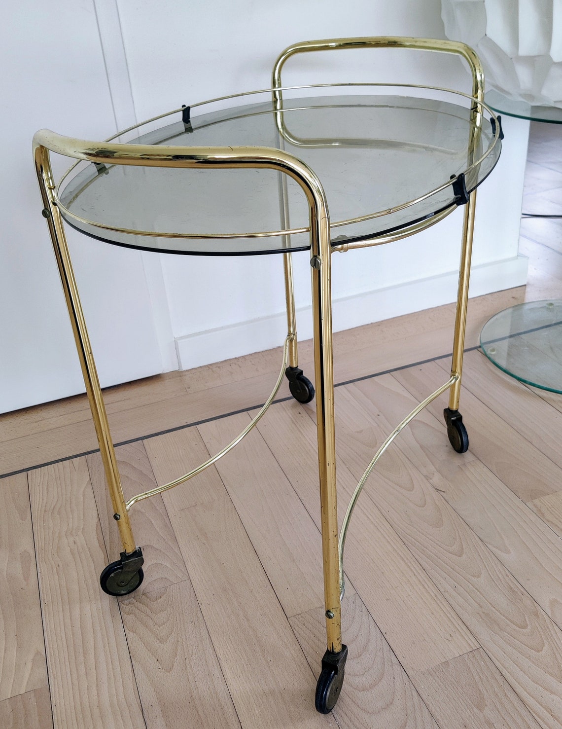 Vintage Design Bar Trolley Liquor Cart Bar Cart Gold Spaceage Retro ...