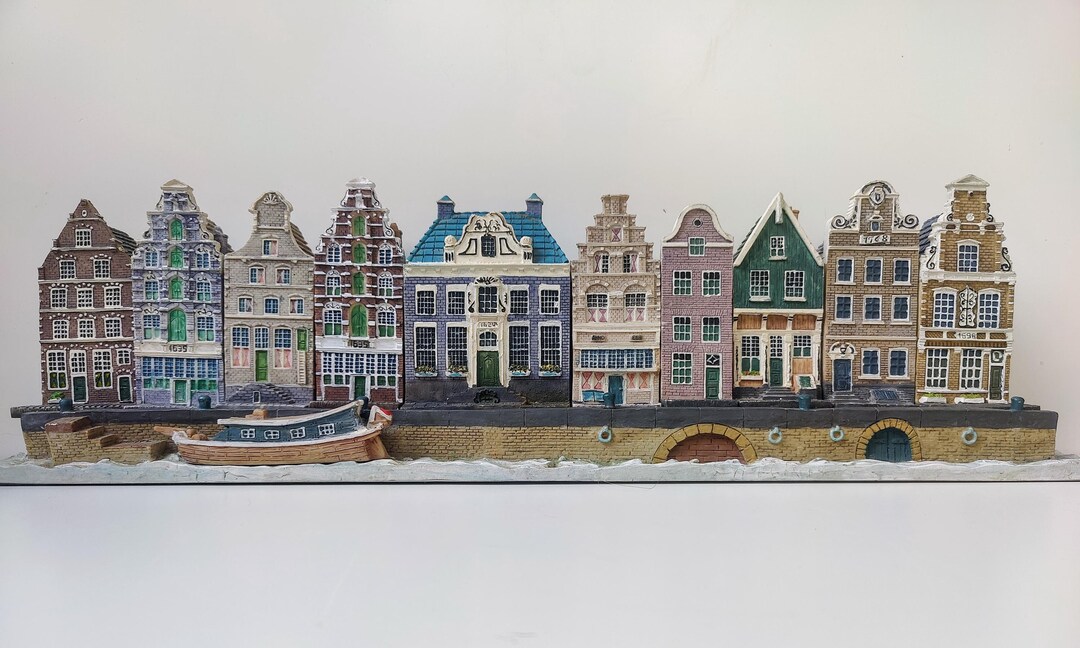 Miniature Amsterdam Canal Houses Platteau - Grachtenpanden Dutch - Doll ...