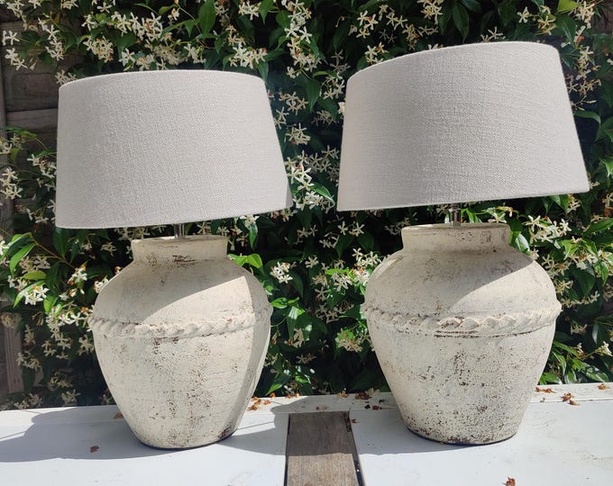 Exclusive Pair of Lamps 2 Big Table Lamps Ceramic Base Home Luxury ...