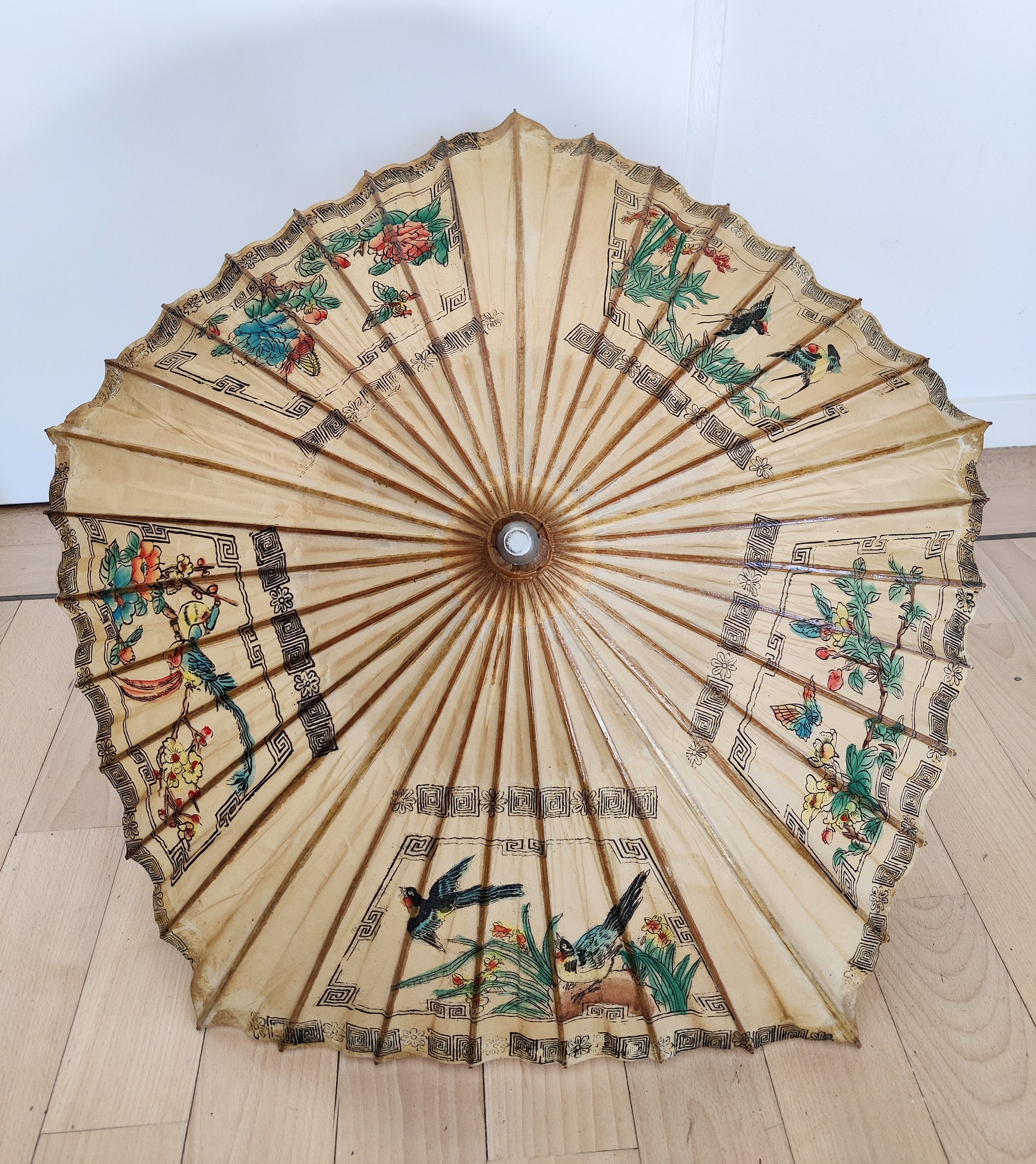 Vintage Geisha parasol rijstpapier en bamboe Japanse - Etsy 日本
