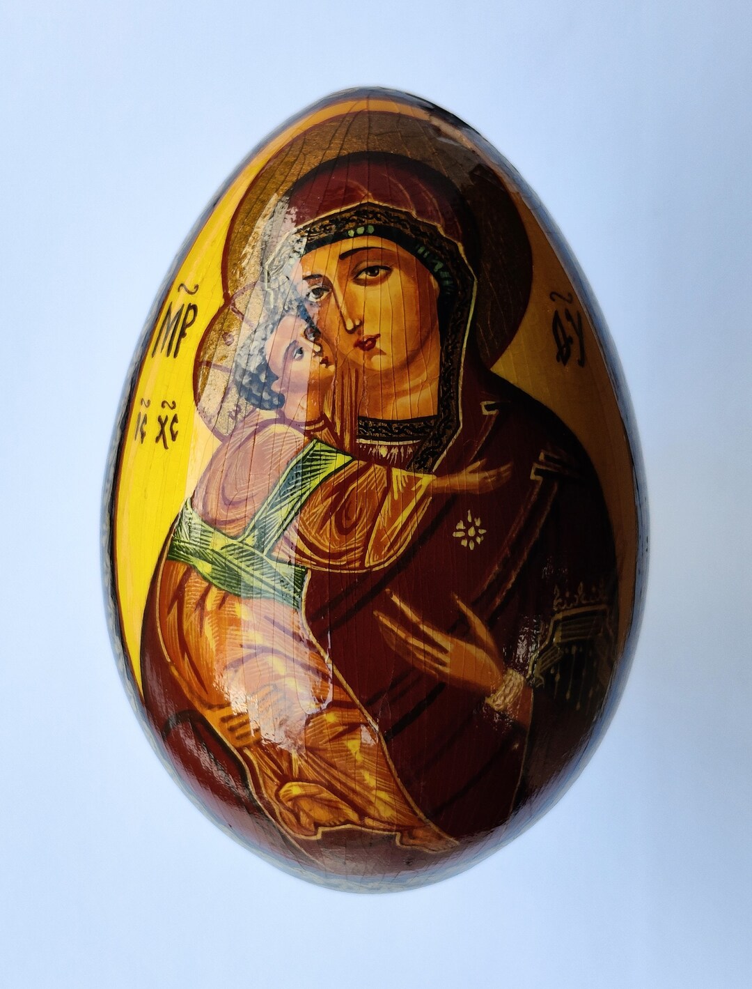 Egg Icoon Feodorovskaja Moeder Gods Handbeschilderd En - Etsy