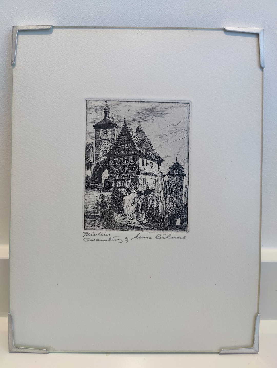 Hans Böhme, (1905-1982) Original Etching of Rothenburg, Germany ...