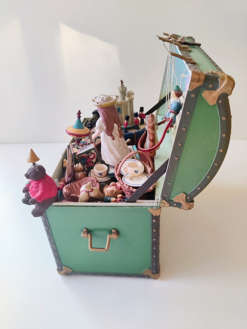 Enesco Vintage Music Box Toy Chest Toy Symphony Musical Wind up Small ...