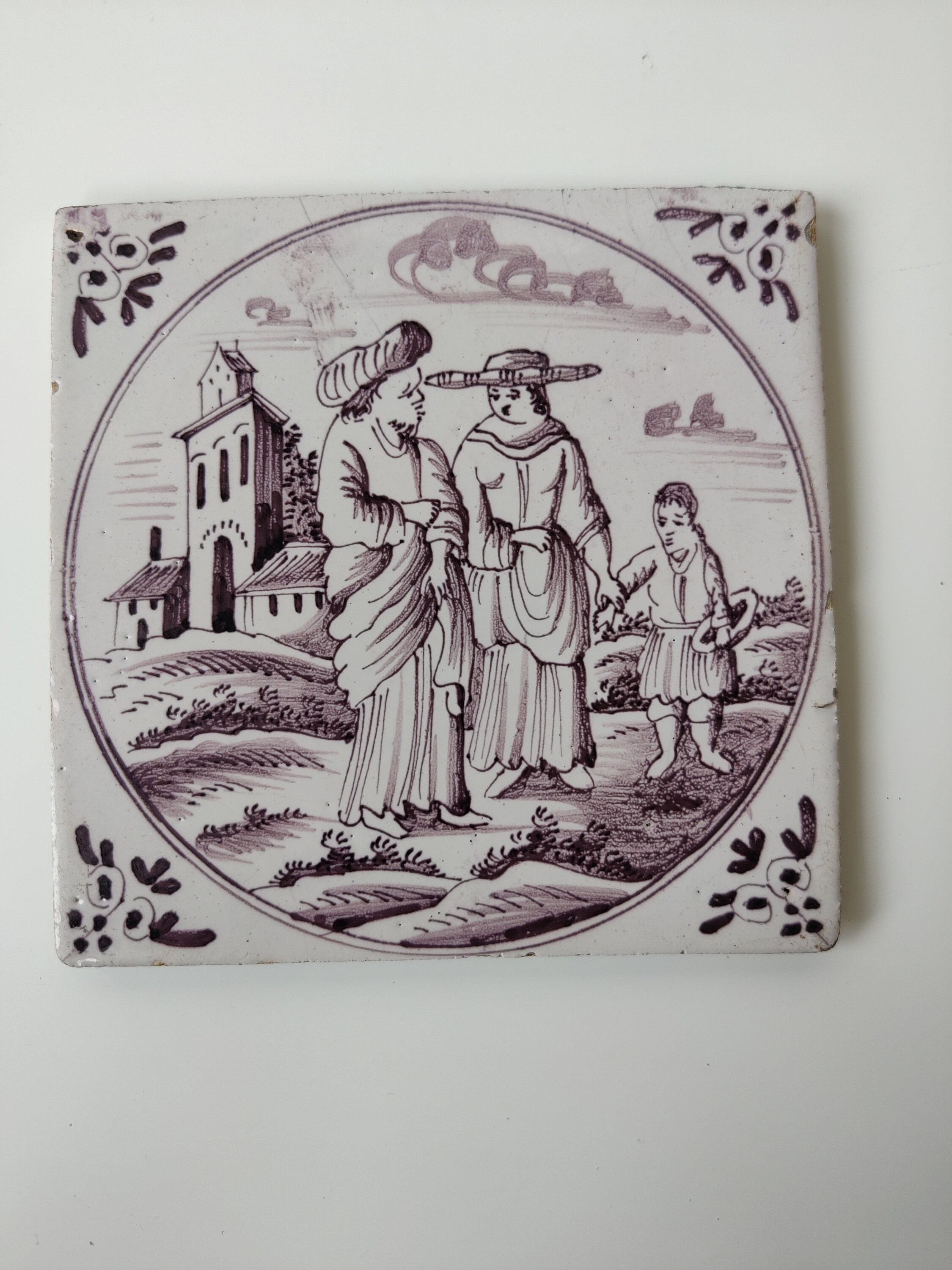 Antique Dutch Tile - 18th Century Manganese Bible - Genesis 21:9-21 ...