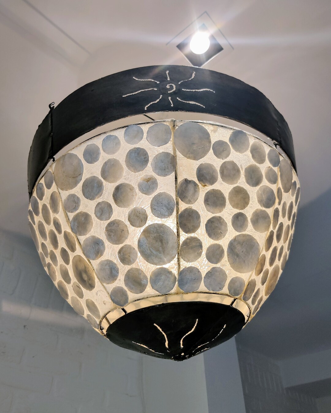 Big Pearl Shell Capiz Lamp - Vintage Design Bohemian Living Home Decor ...