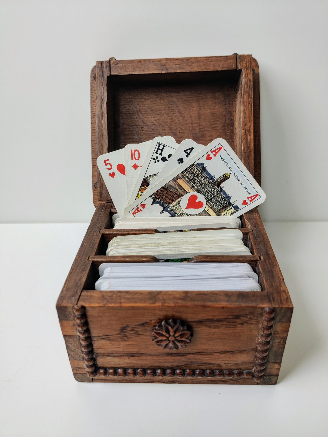 Vintage Playing Card Chest - Trinket Box Chest - Antique Chest Dutch ...
