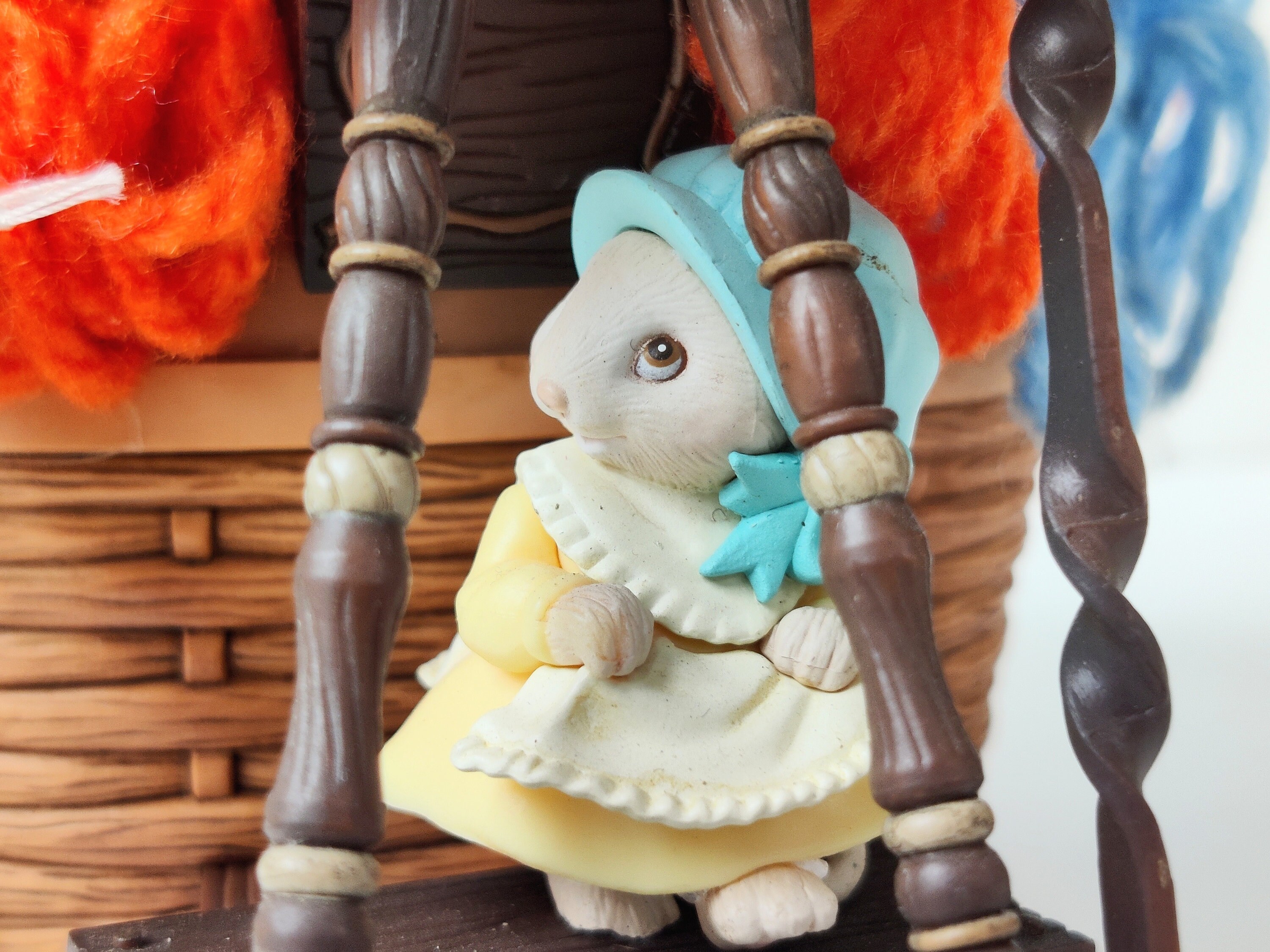 Enesco Mice Vintage Music Box Spinning Tails Spinning Wheel Small World ...