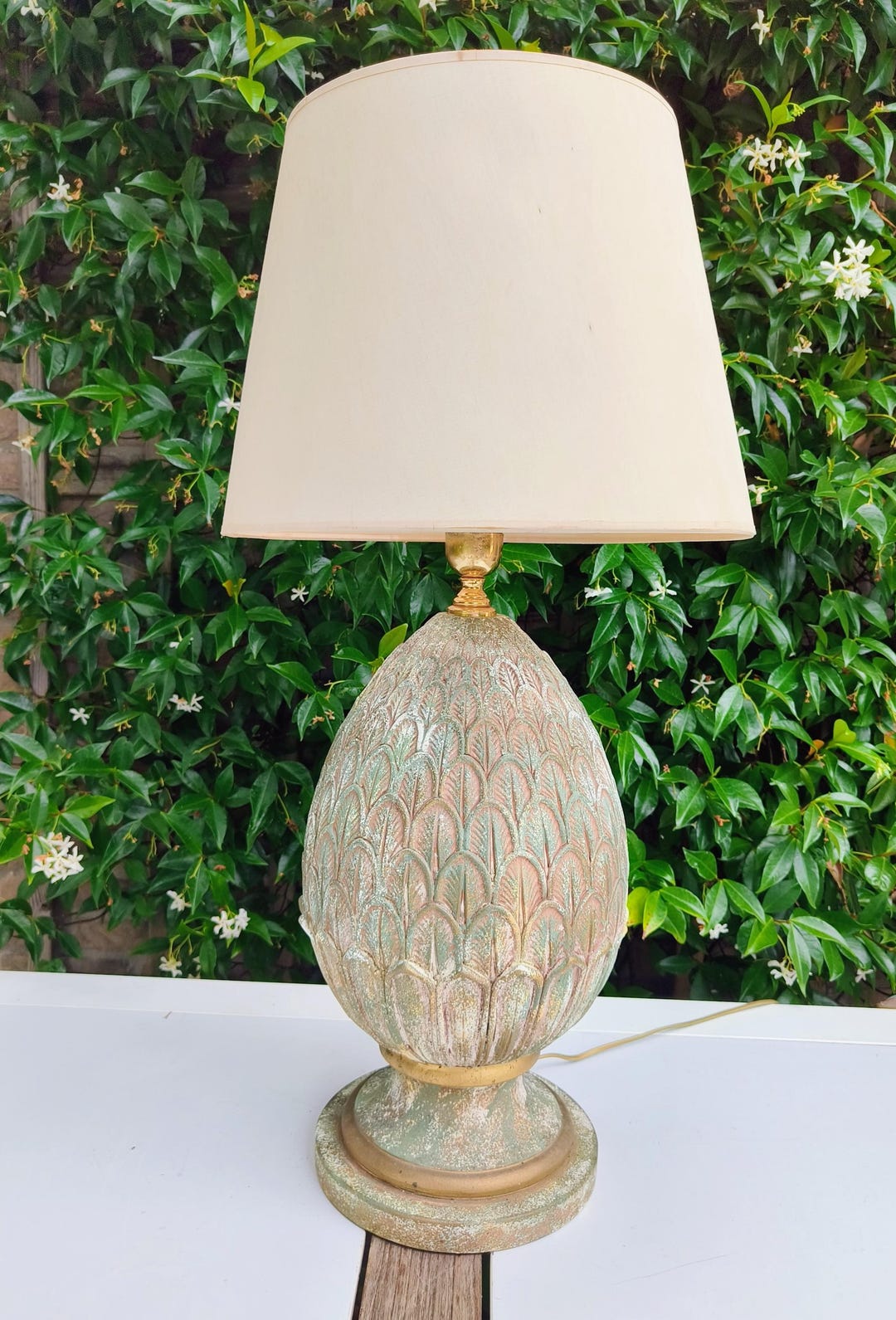 Vintage Italian Pinecone Table Lamp – Symbol of Enlightenment ...