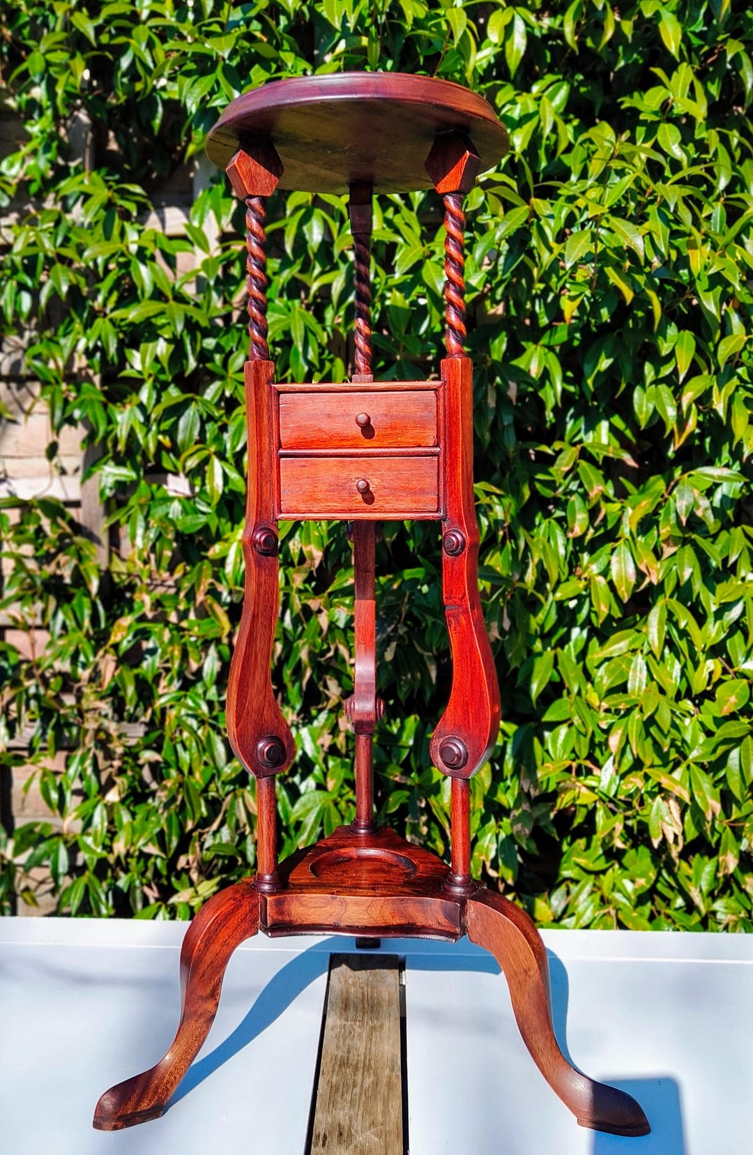 Antique Mahogany Plant Stand – Victorian English Side Table, Twisted ...