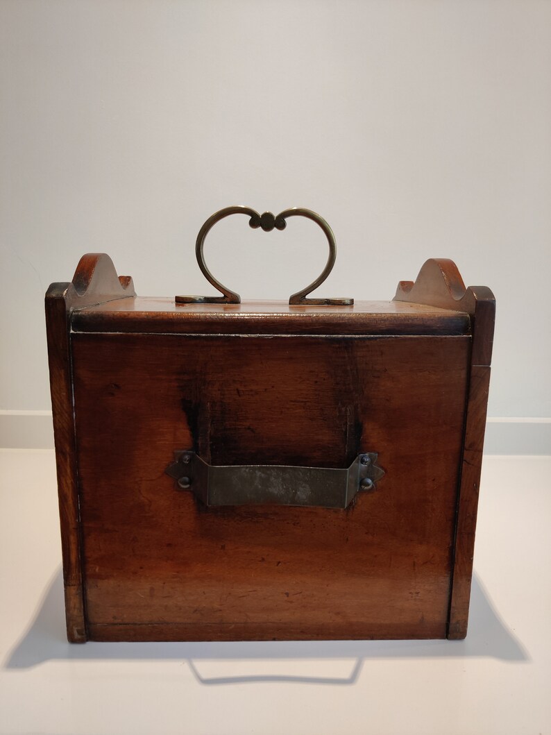 Antique Oak Coal Box, Fireplace Coal Box, Liner, Scotland 1900 ...