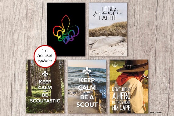 Set of 5 Scout Postcards 300g Picture Printing Paper DIN | Etsy