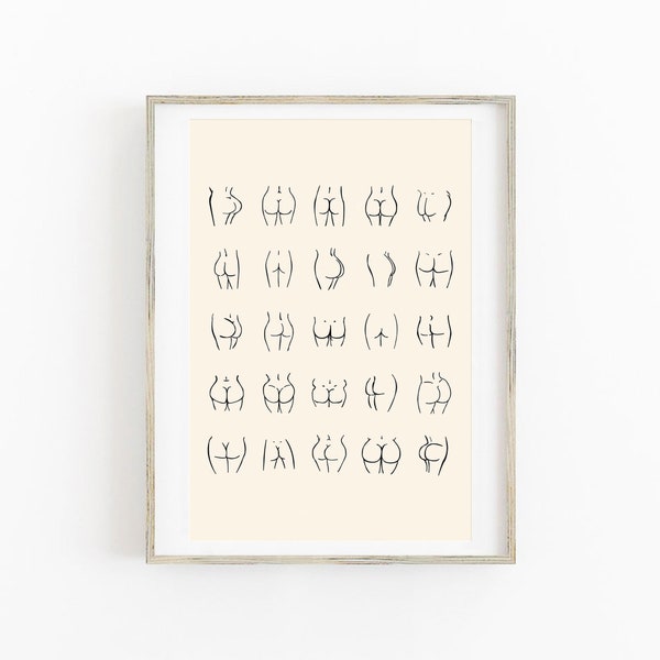 Butt Line Art Poster - Etsy Hong Kong
