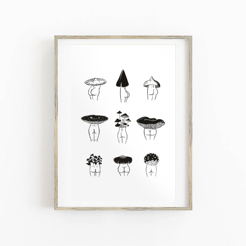 Mushroom Butt Art, Nice Bum, Cute Butt Art, Mushroom Art, Funny ...