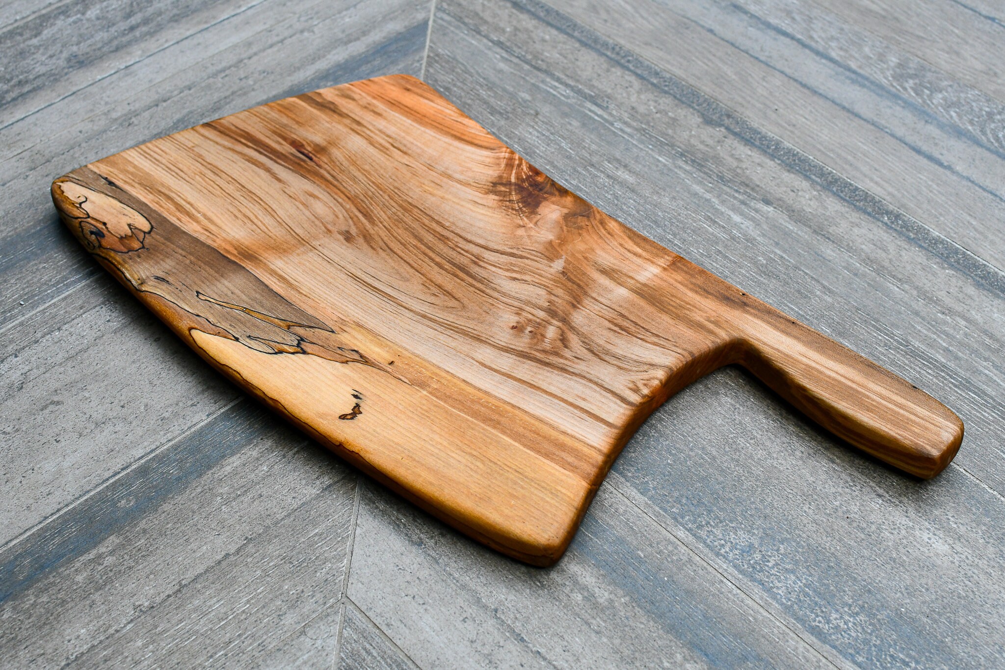 Unique Spalted Maple Meat Cleaver Cutting Board - Etsy