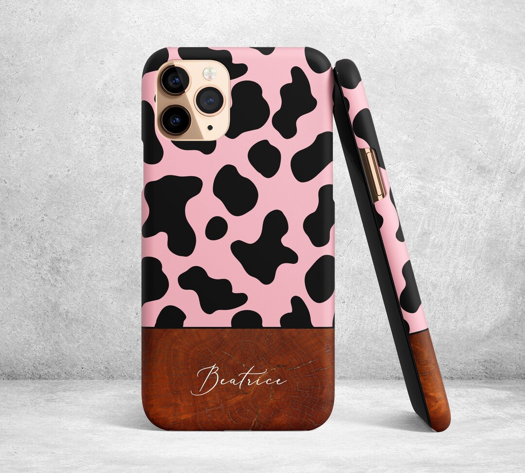 Pink Cow Pattern Phone Case for iPhone 15, 14, 13 Pro Max, 15, 14 Plus ...