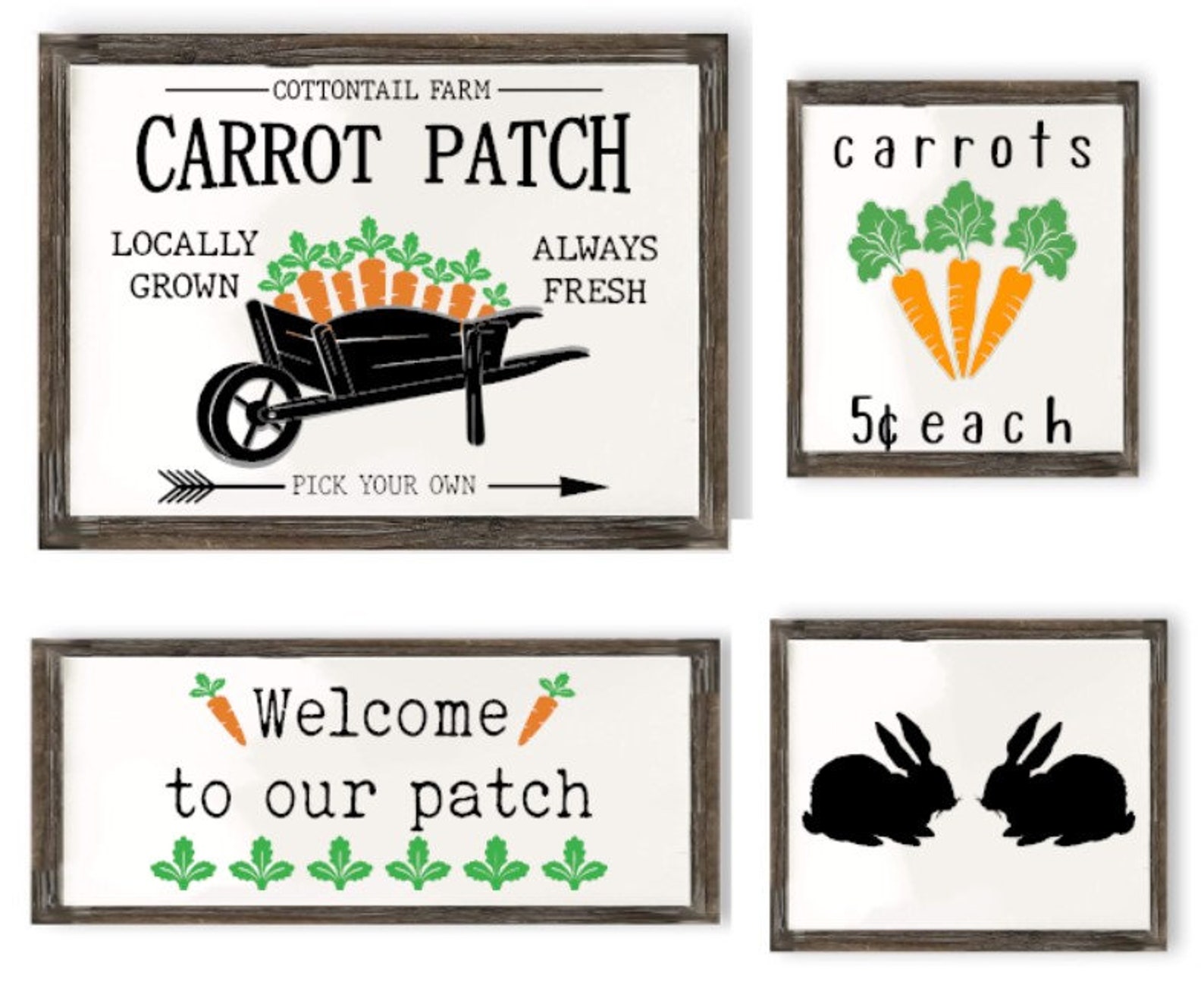 Spring Carrot Patch Locally Grown Farm Clipart SVG | Etsy