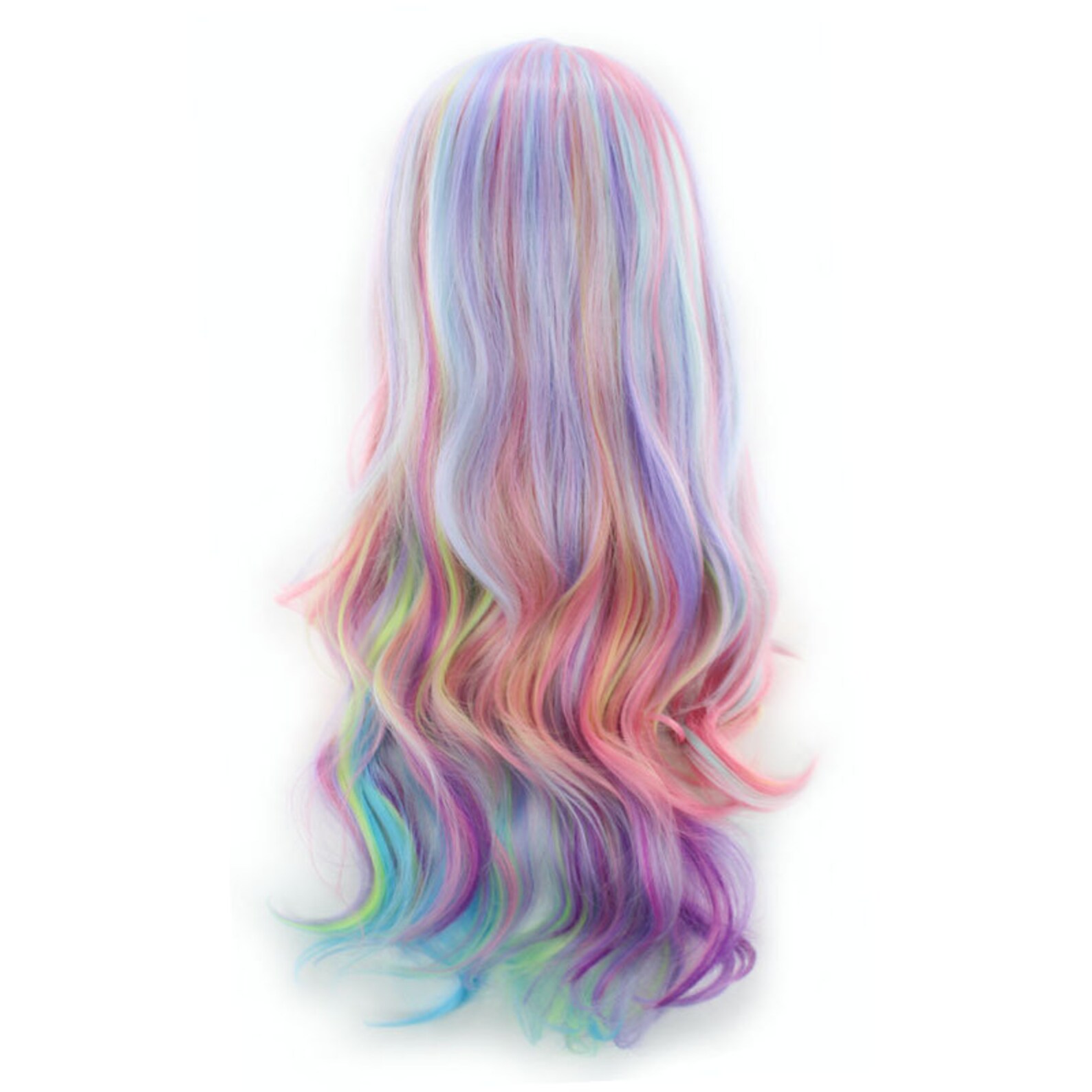 Pastel Color Wig With Long Natural Wavy Curly Hair Women Wig - Etsy