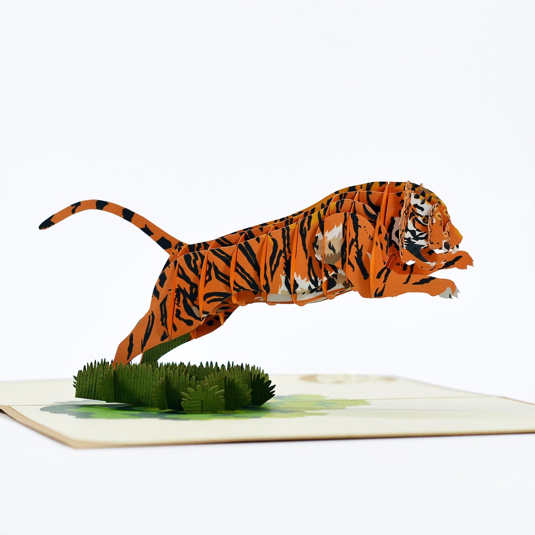 Indochinese Tiger, Pop up Card, Birthday Card, Children's Birthday Card ...