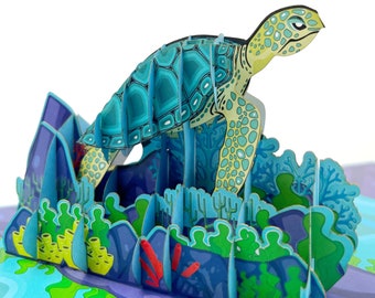 Turtle Card Pop Up - Etsy