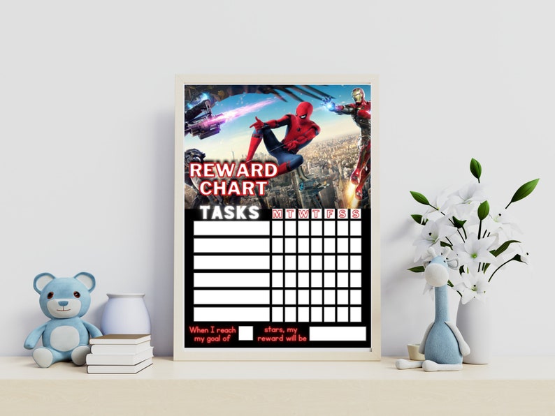 Printable Reward Chart Spiderman Star Chart Behaviour Chart - Etsy